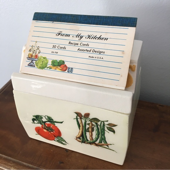 tayee | Kitchen | Vintage Ceramic Recipe Box Recipe Cards | Poshmark